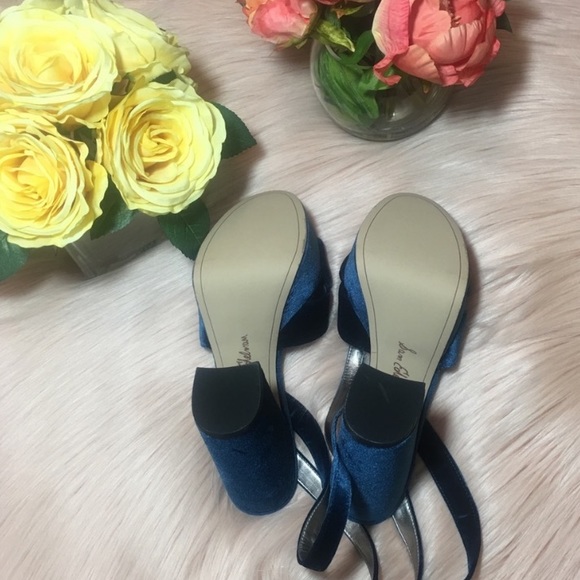 Sam Edelman | Shoes | New Sam Edelman Blue Velvet Strap Heels | Poshmark